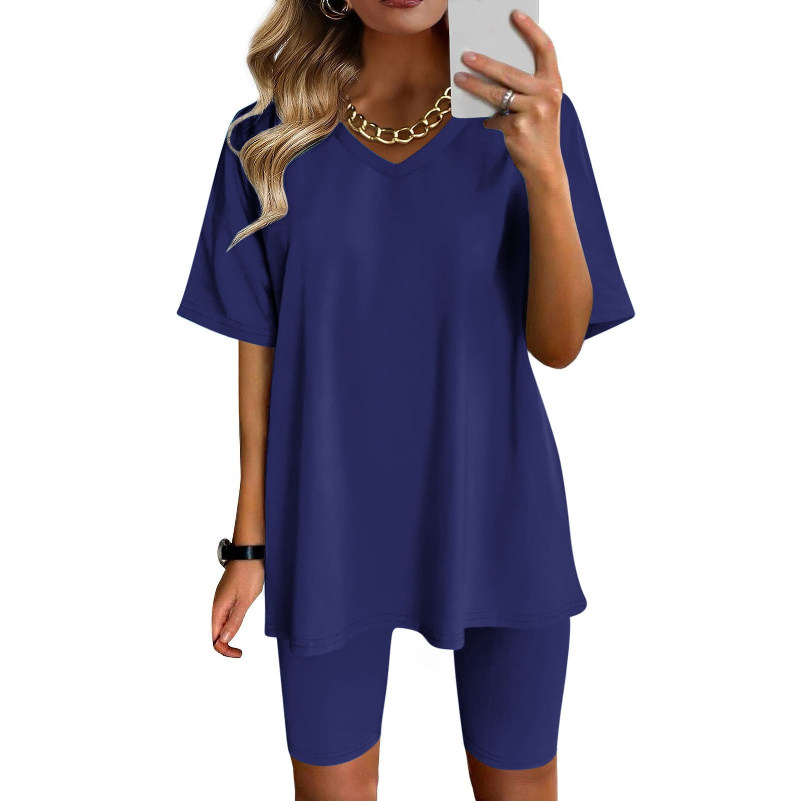 Aloohaidyvio Pants Sets for Women 2 Piece,Women Fashion V-Neck Solid ...