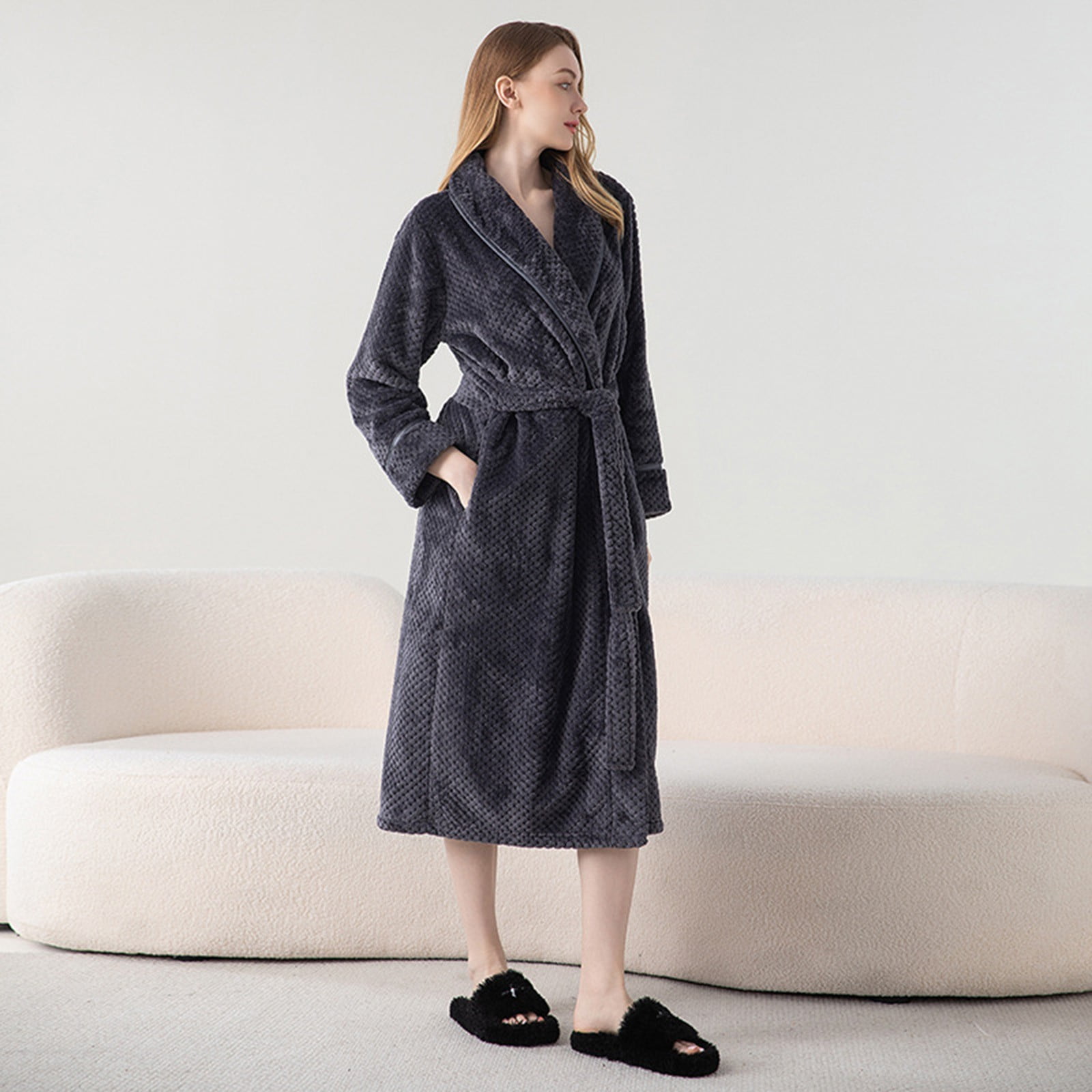 Aloohaidyvio Plush Robes for Women,Fleece Fuzzy Womens Robe,Soft Warm ...