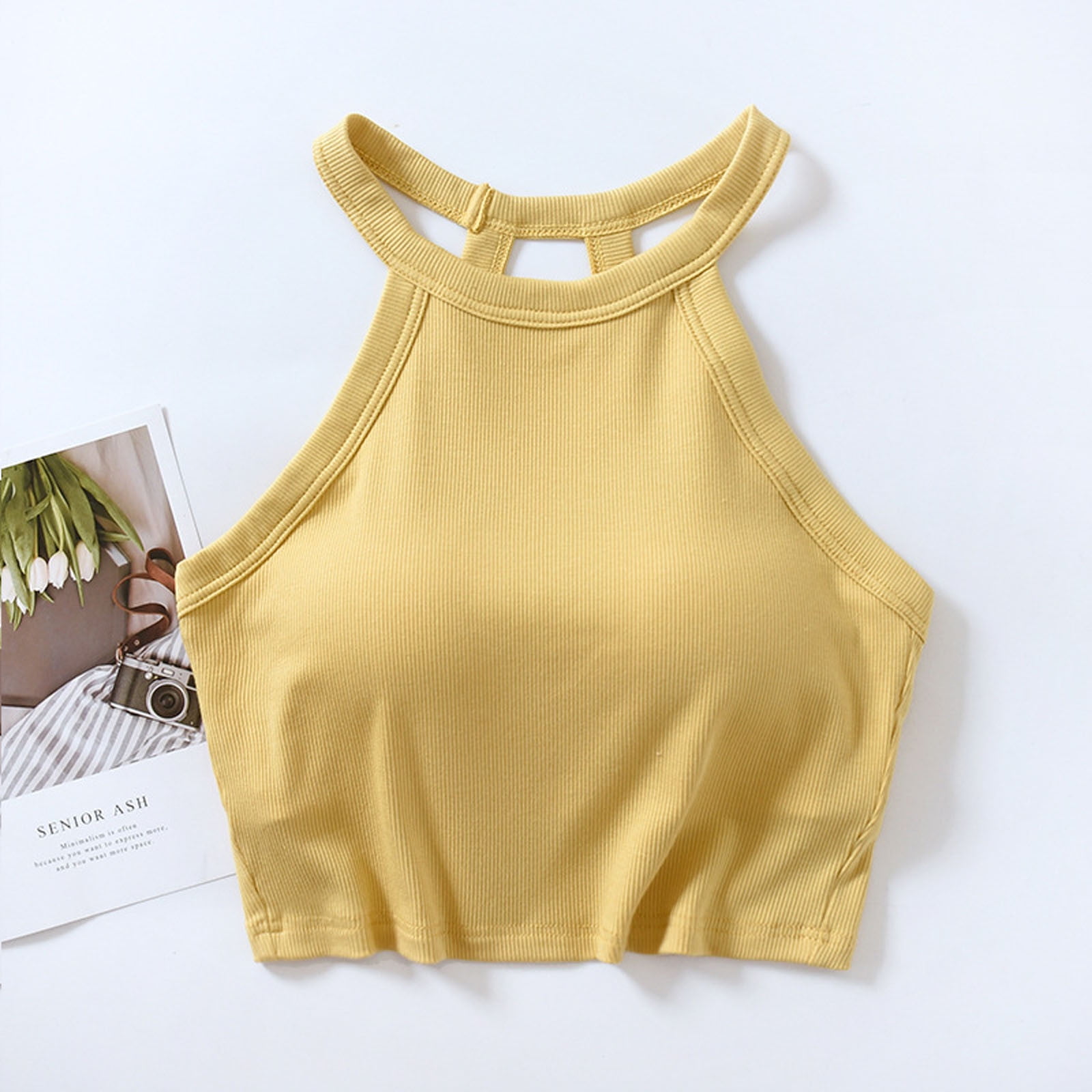 Aloohaidyvio Tank Tops for Women,Crop Ribbed Tank Tops Seamless ...