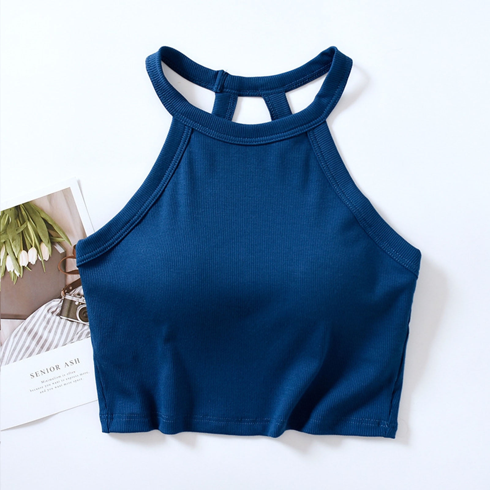 Aloohaidyvio Tank Tops for Women,Crop Ribbed Tank Tops Seamless ...