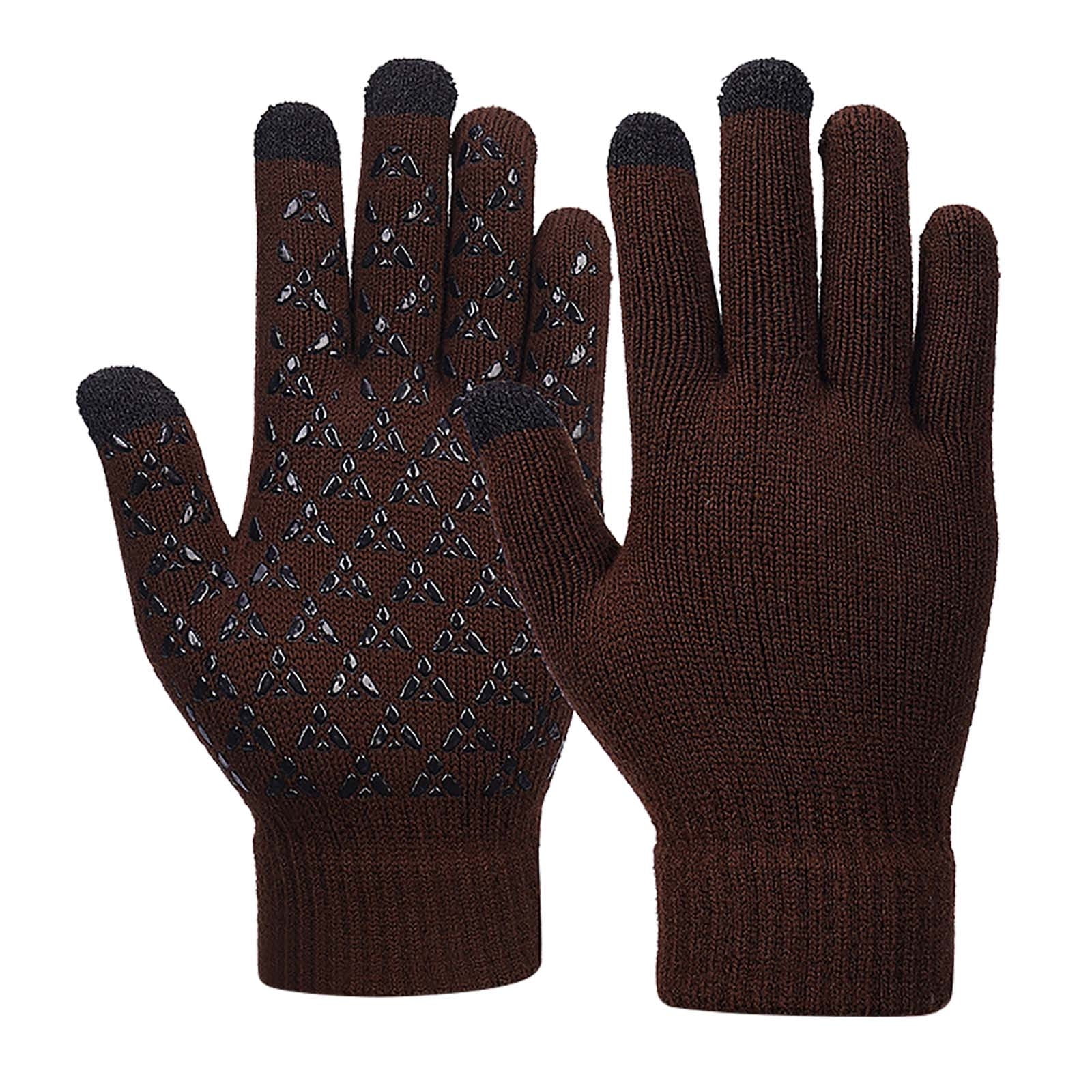 Aloohaidyvio Warm Fleece Knit Winter Gloves for Men Women, Touch Screen ...
