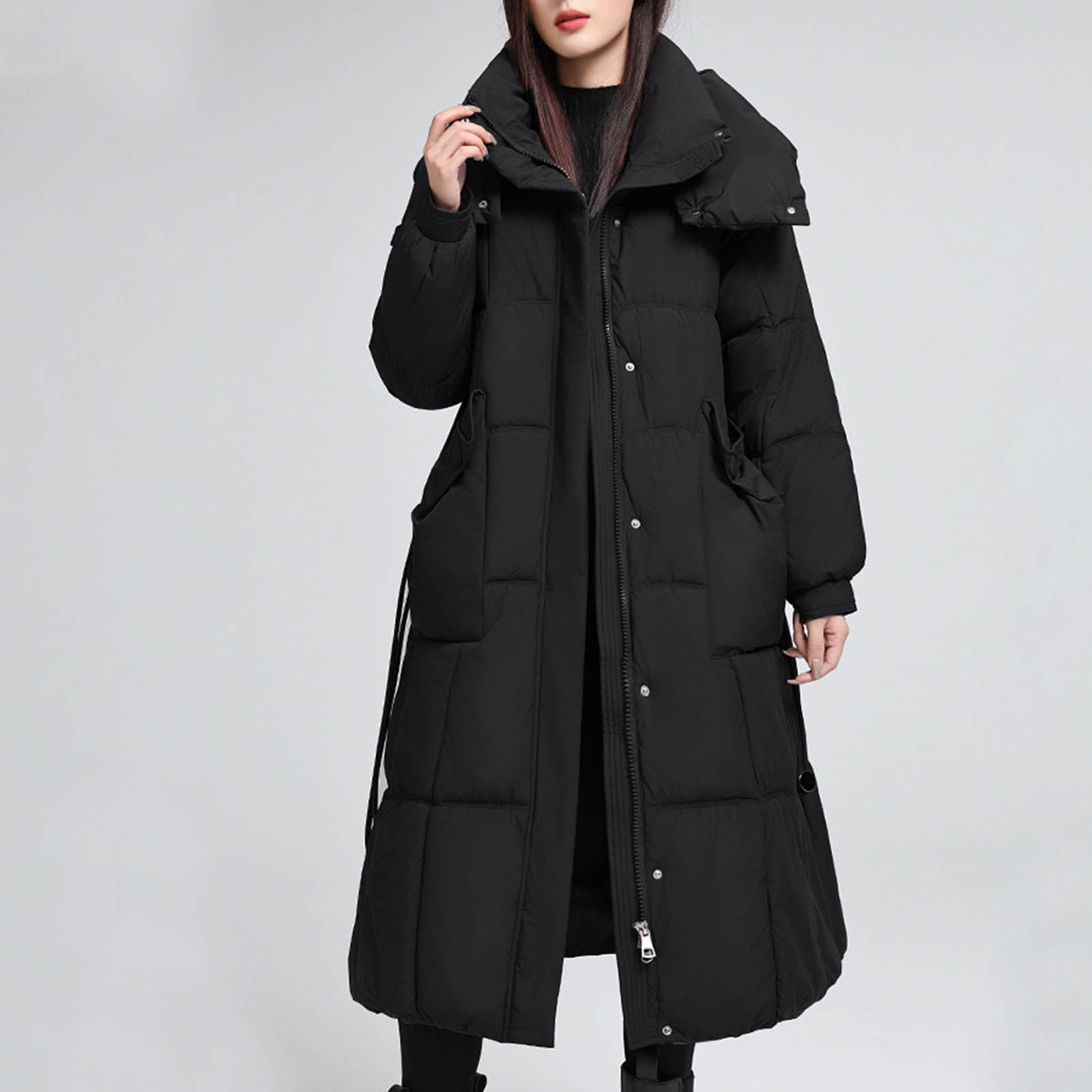 Aloohaidyvio Women's Long Winter Puffer Jacket Warm Windproof Quilted ...