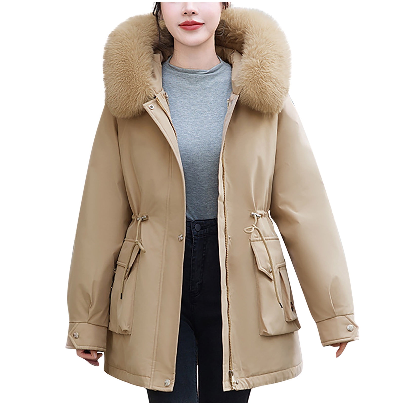 Aloohaidyvio Women's Winter Coat Waterproof Thicken Parka Warm Snow ...