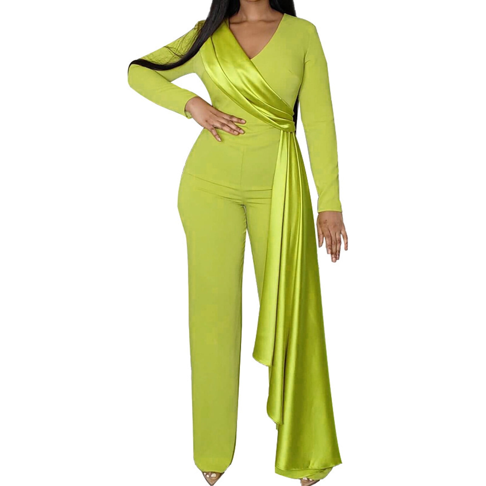 Aloohaidyvio Womens Casual Loose Long Sleeve Jumpsuits Dressy Rompers ...