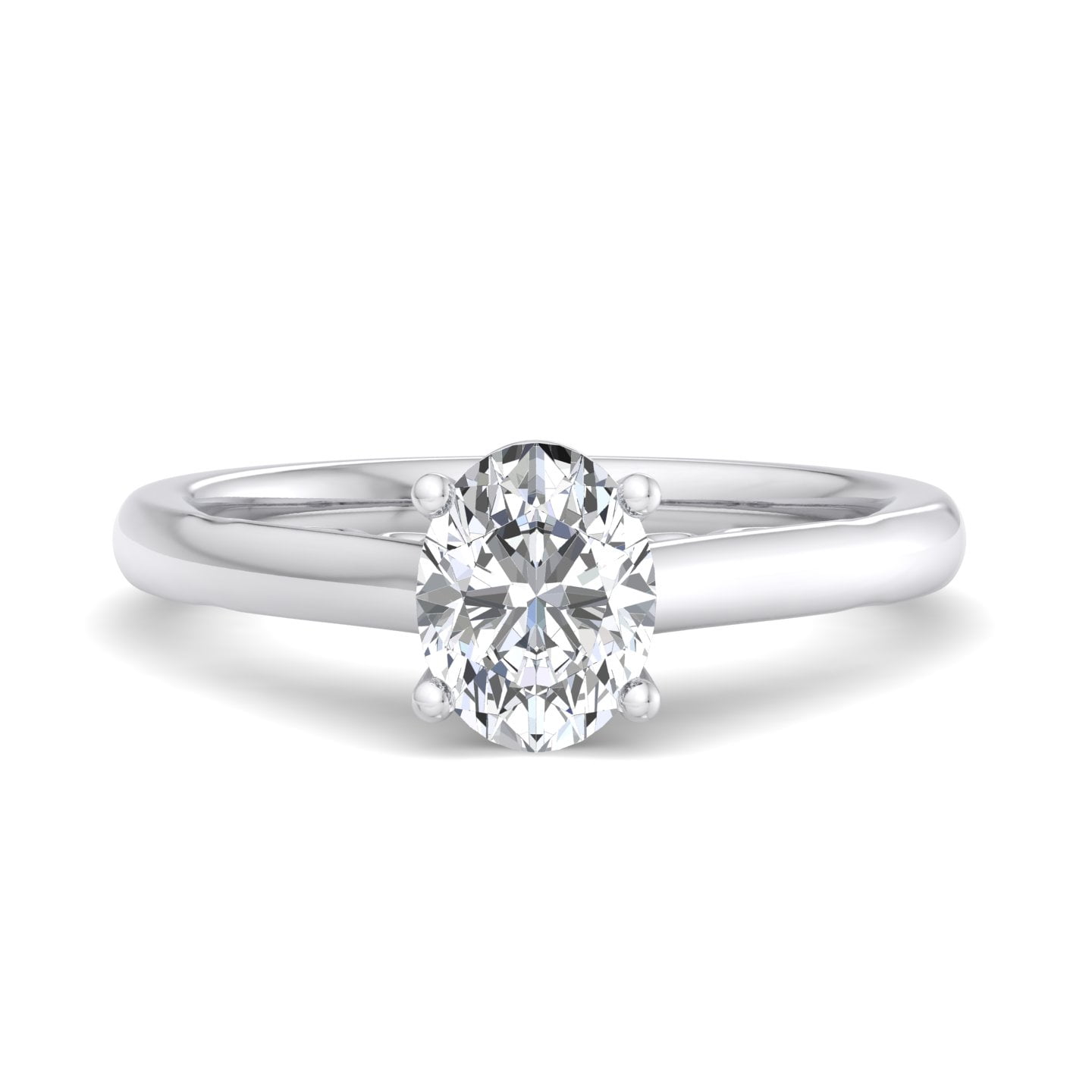 Alor Jewel 1.2 Ct Oval Cut Engagement Solitaire Ring - 14K White Gold ...