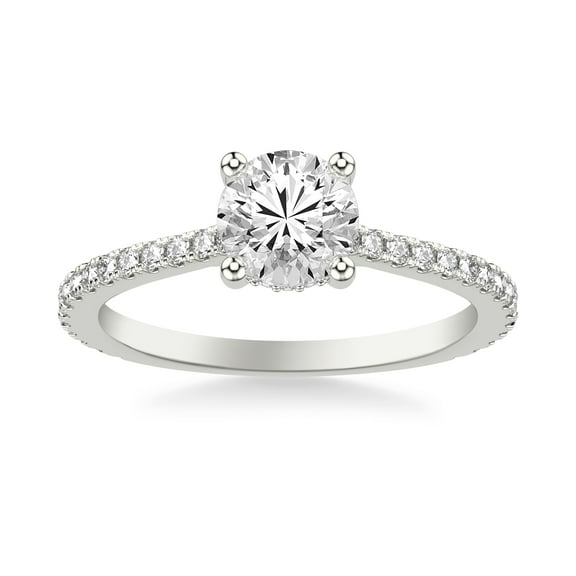 Alor Jewel 14K White Gold Over Diamond Ring - 1 Ct Round Cut Lab ...