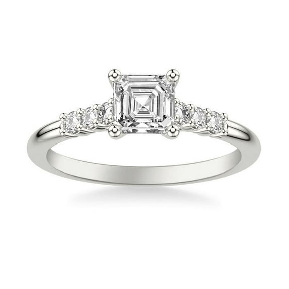 Alor Jewel Leaf Design Solitaire Diamond Ring for Women - 14K White ...