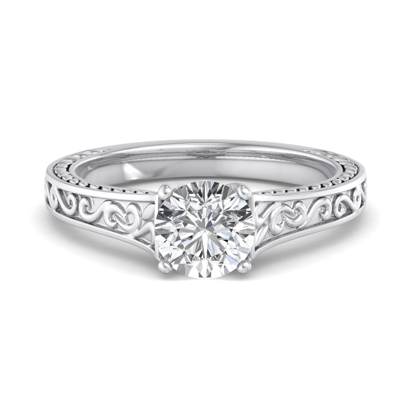 Alor Jewel 1.3 Ct Round Cut Diamond Engagement Ring - Beautifully ...
