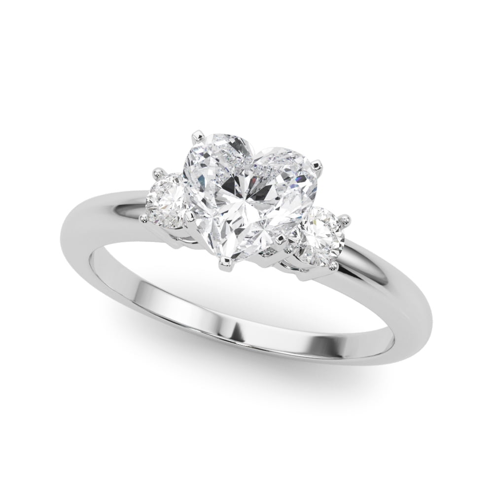 Alor Jewel 1.4 Ct Heart Cut Lab Created Diamond Three Stone Engagement ...