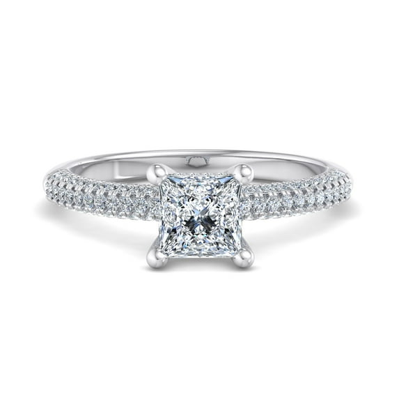 Alor Jewel 1.4 Ct Lab Created Princess Cut Diamond Engagement Ring ...