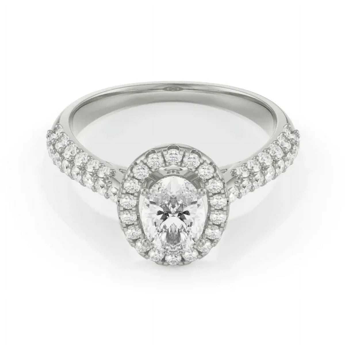 Alor Jewel 1.4 Ct Oval Cut Lab Created Diamond Engagement Ring - 14K ...