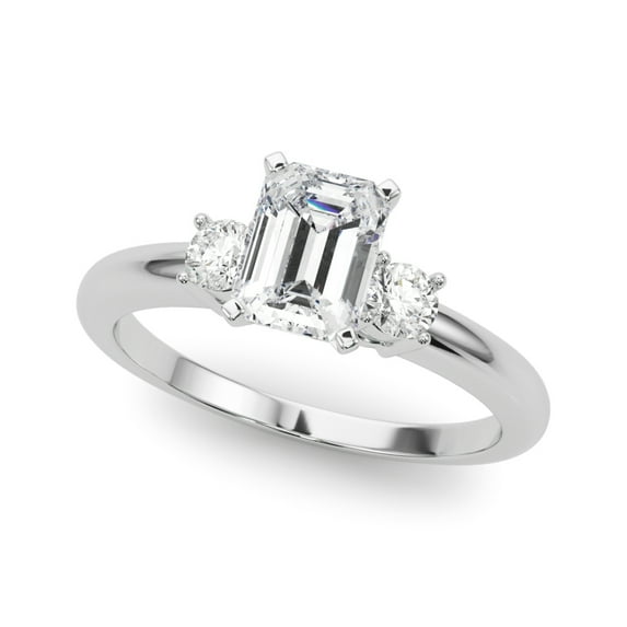 Alor Jewel 1.5 Ct Emerald Cut Lab Created Diamond Three Stone ...