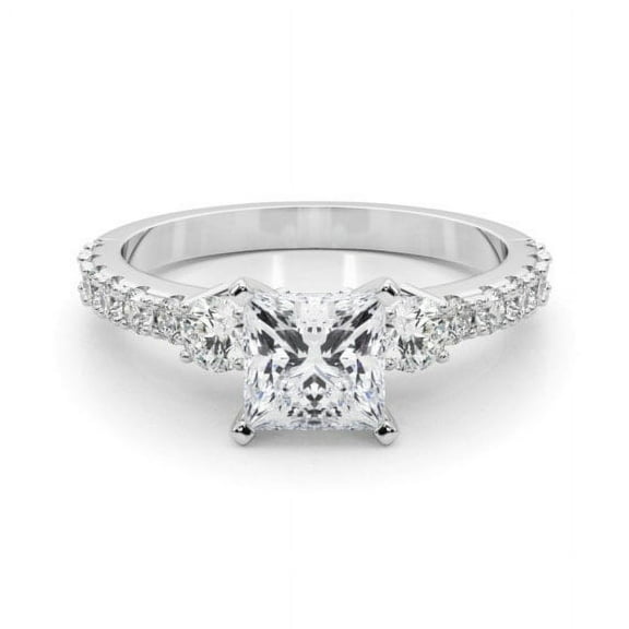 Alor Jewel 2 Ct Radiant Cut Lab Created Diamond Simple Ring - 14K White ...