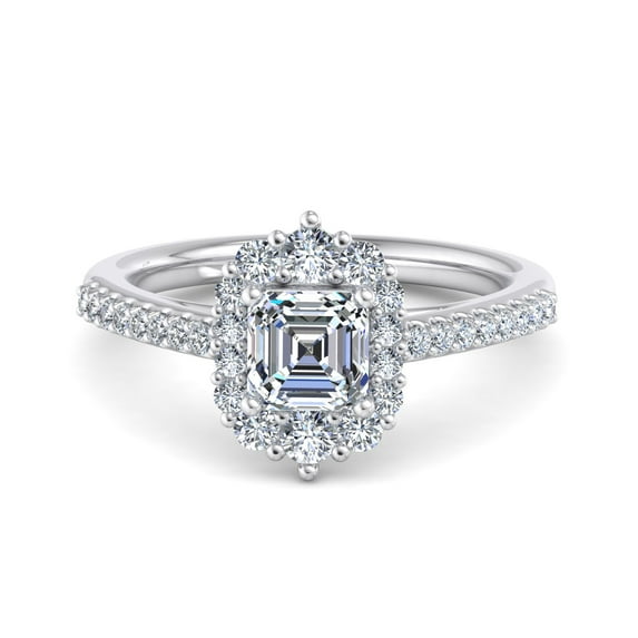 Alor Jewel 1.6 Ct Cushion Lab Created Diamond Solitaire Floral Ring ...