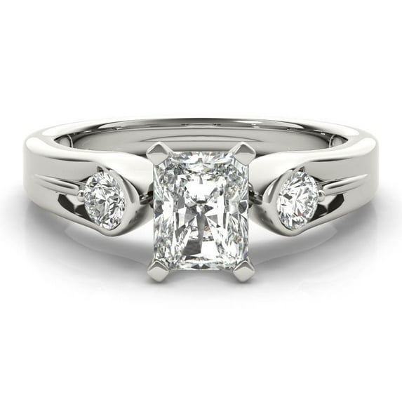 Alor Jewel 1.6 Ct Radiant Cut Lab Created Diamond Three Stone Ring ...