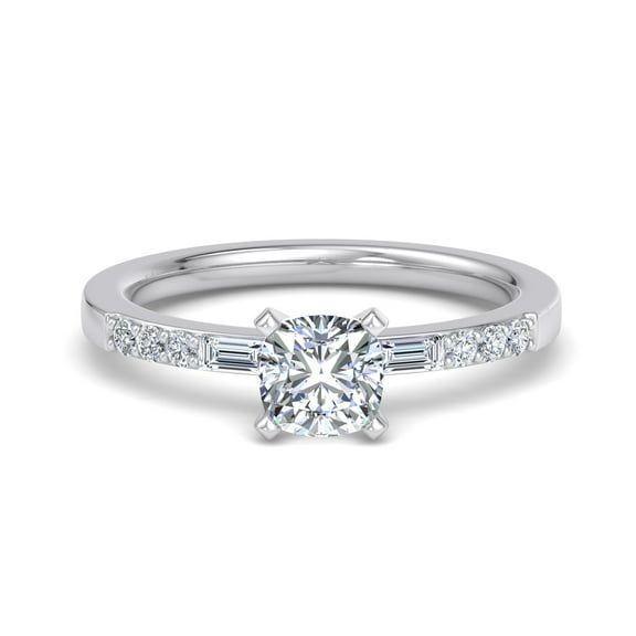Alor Jewel 1.3 Ct Cushion Cut Engagement Ring - Floral Halo Solitaire ...