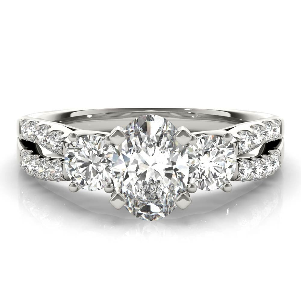 Alor Jewel 1.7 Ct Oval Cut Lab-Created Simulated Diamond Engagement ...