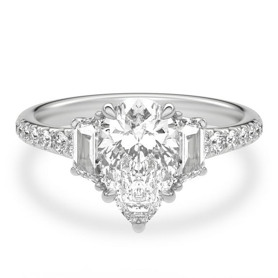 Alor Jewel 1.7 Ct Pear Cut Diamond Wedding Ring - Dazzling Modern ...