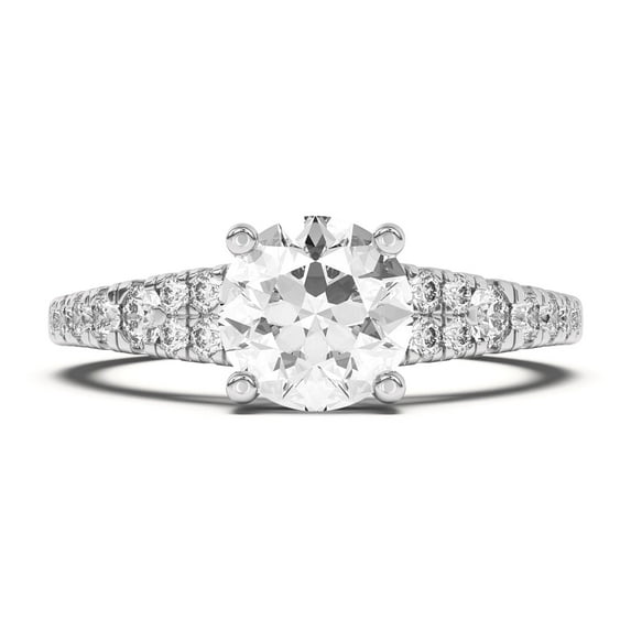 Alor Jewel 1.7 Ct Round Cut Solitaire with Accent Diamonds - 14K White ...