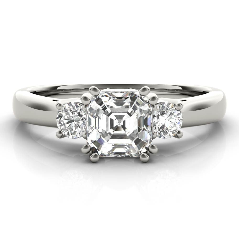 Alor Jewel 1.8 Ct Asscher Cut Lab Created Diamond Rings - 14K White ...