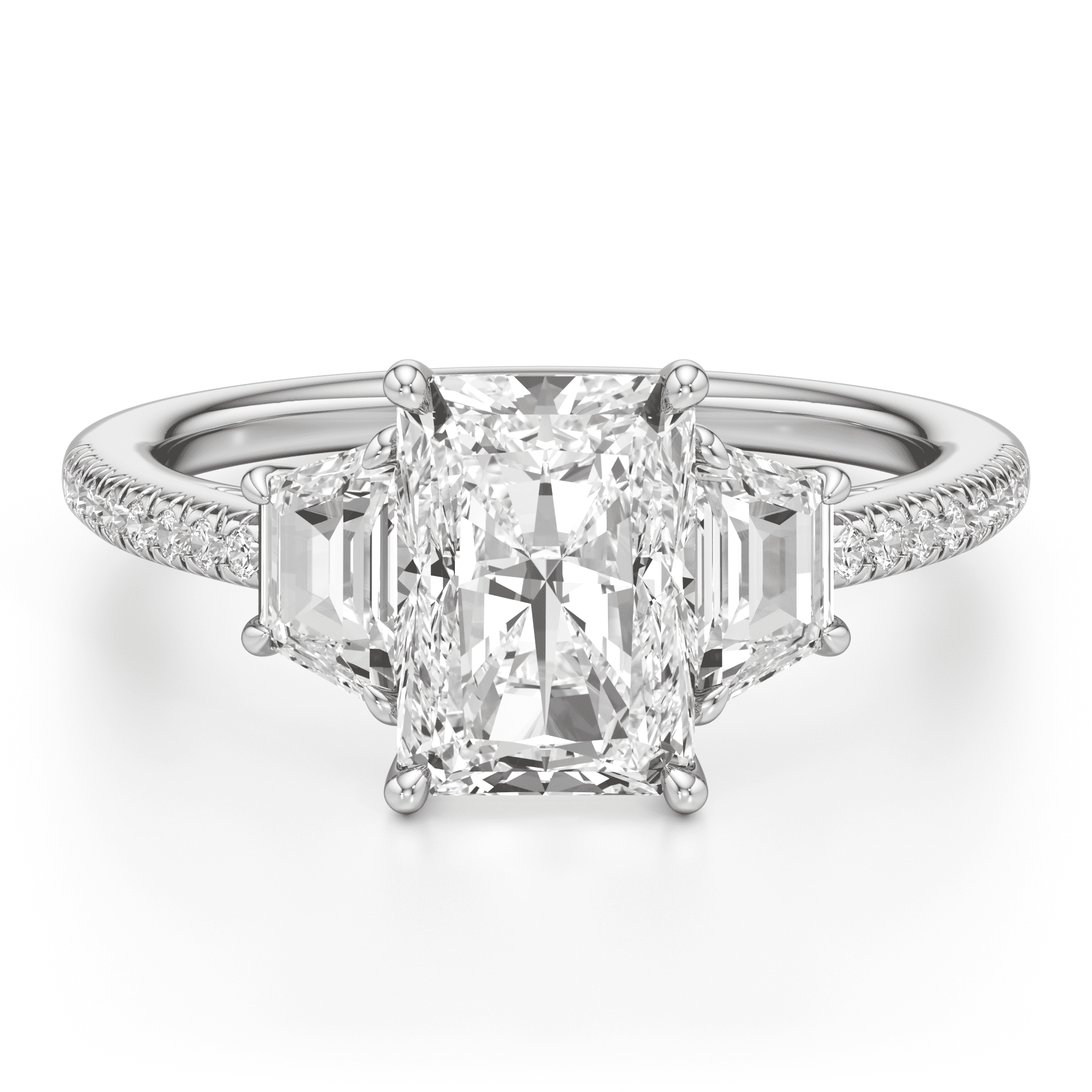 Alor Jewel 18 Ct Radiant Cut Engagement Rings For Womens 14k White Gold Over Solitaire With