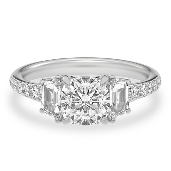 Alor Jewel 1.9 Ct Cushion Cut Diamond Engagement Rings - Lab-Created ...