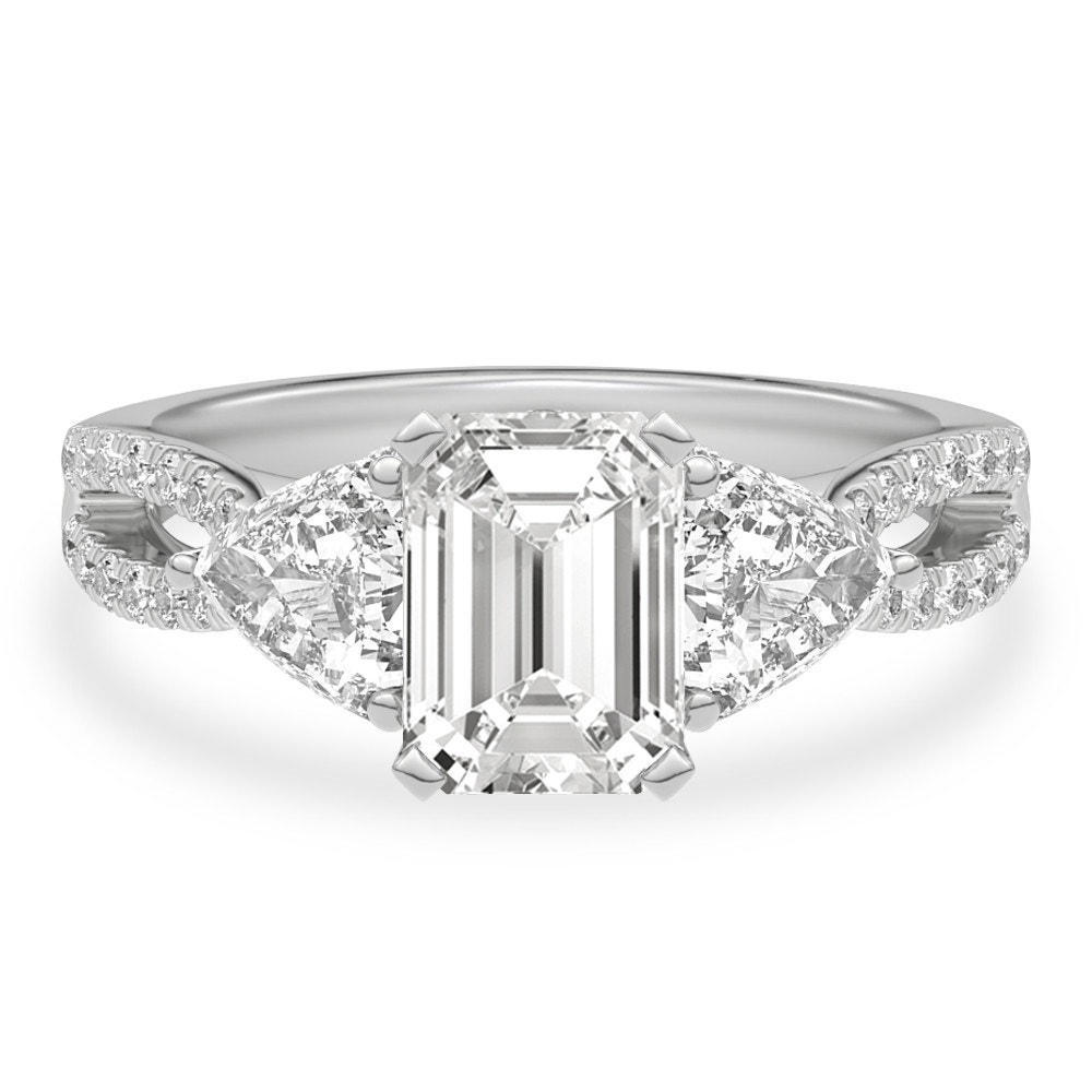 Alor Jewel 1.9 Ct Emerald Cut Lab-Created Simulated Diamond Halo ...