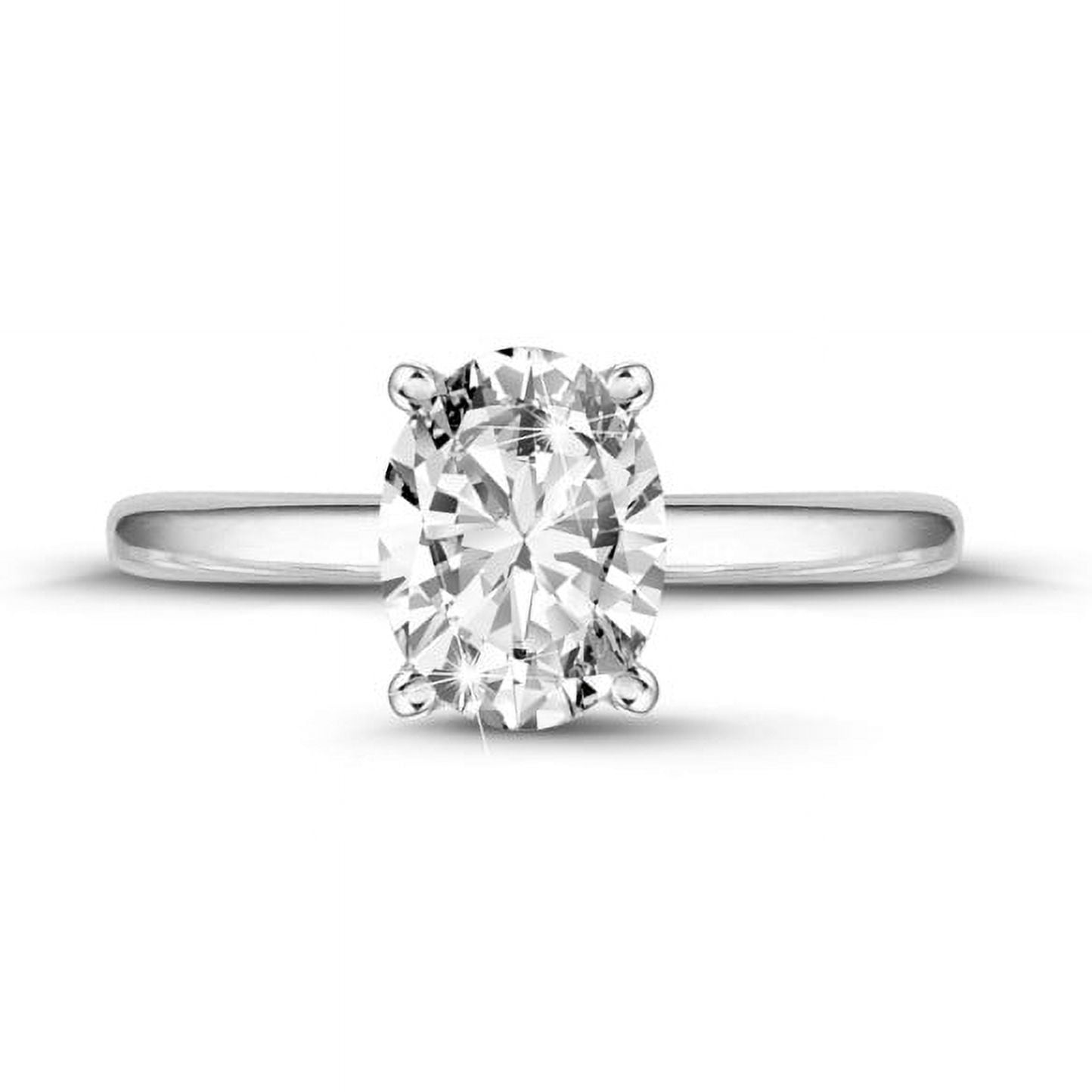 Alor Jewel 1.9 Ct Oval Cut Lab Created Diamond Ring - 14K White Gold ...