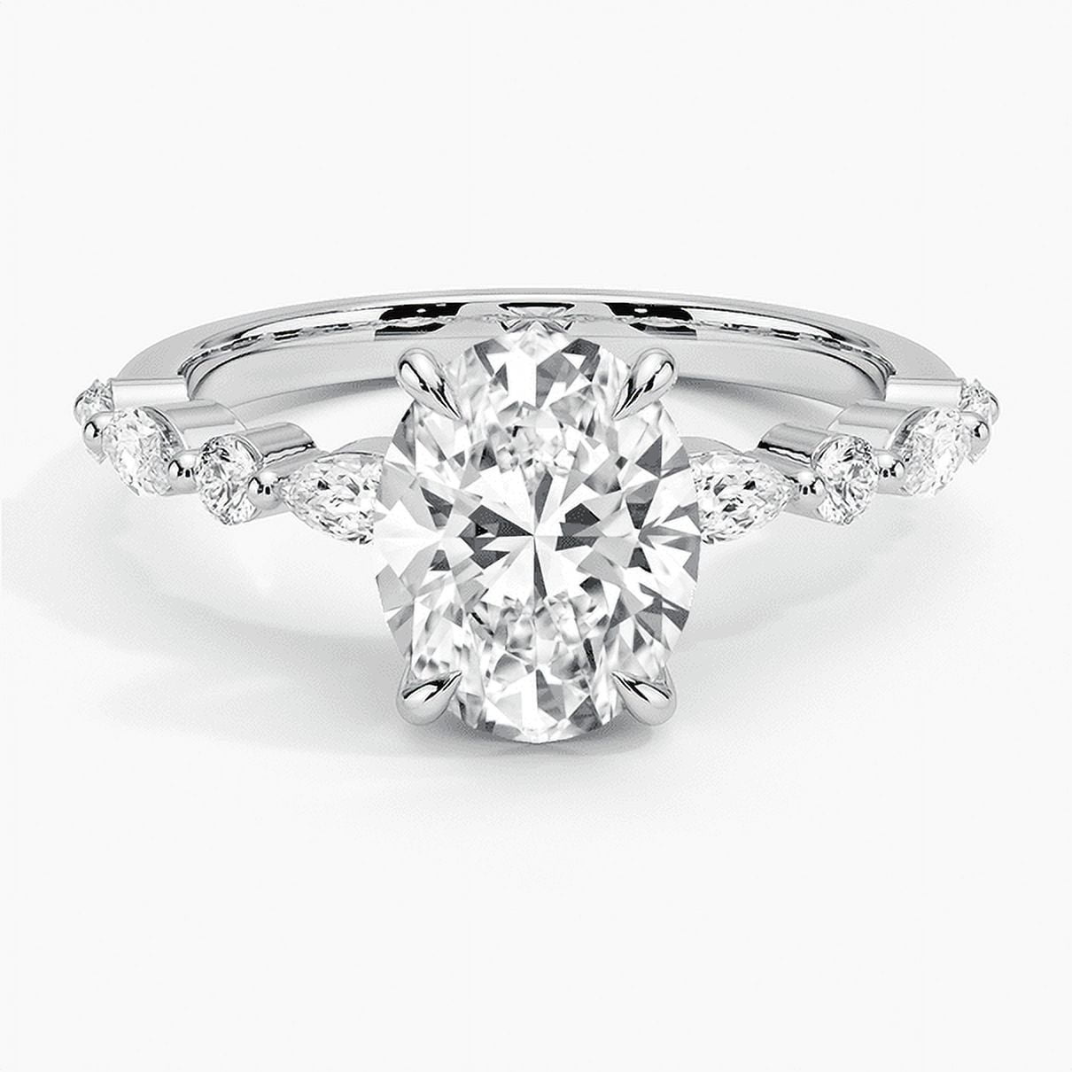 Alor Jewel 1.9 Ct Oval Cut Lab Created Diamond Wedding Ring - 14K White ...