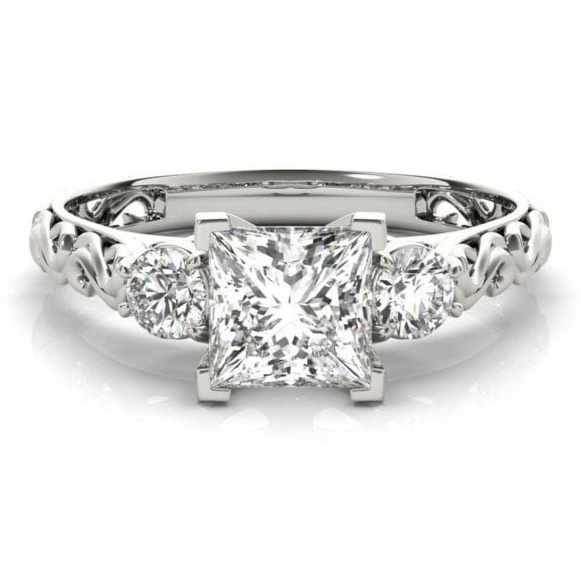 Alor Jewel 1.9 Ct Princess Cut Lab Created Diamond Engagement Ring ...