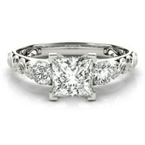 Alor Jewel 1.5 Ct Emerald Cut Lab Created Diamond Three Stone ...