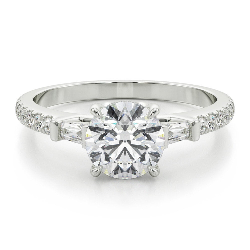 Alor Jewel 1.9 Ct Round Cut Lab Created Diamond Ring - 14K White Gold ...