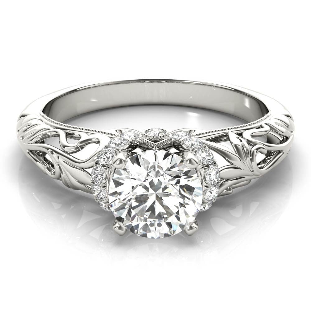 Alor Jewel 1.9 Ct Round Cut Lab Created Diamond Ring - 14K White Gold ...