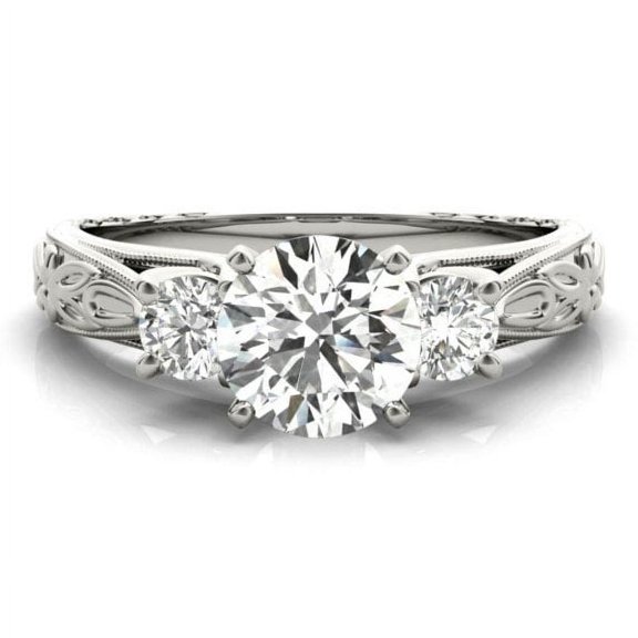 Alor Jewel Three Stone Prong Set 1.9 Ct Cushion Cut Lab Created Diamond ...