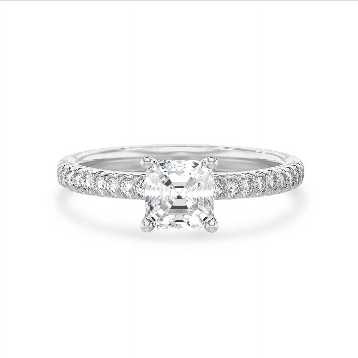 Alor Jewel 1 Ct Asscher Cut Lab Created Diamond Ring - 14K White Gold ...