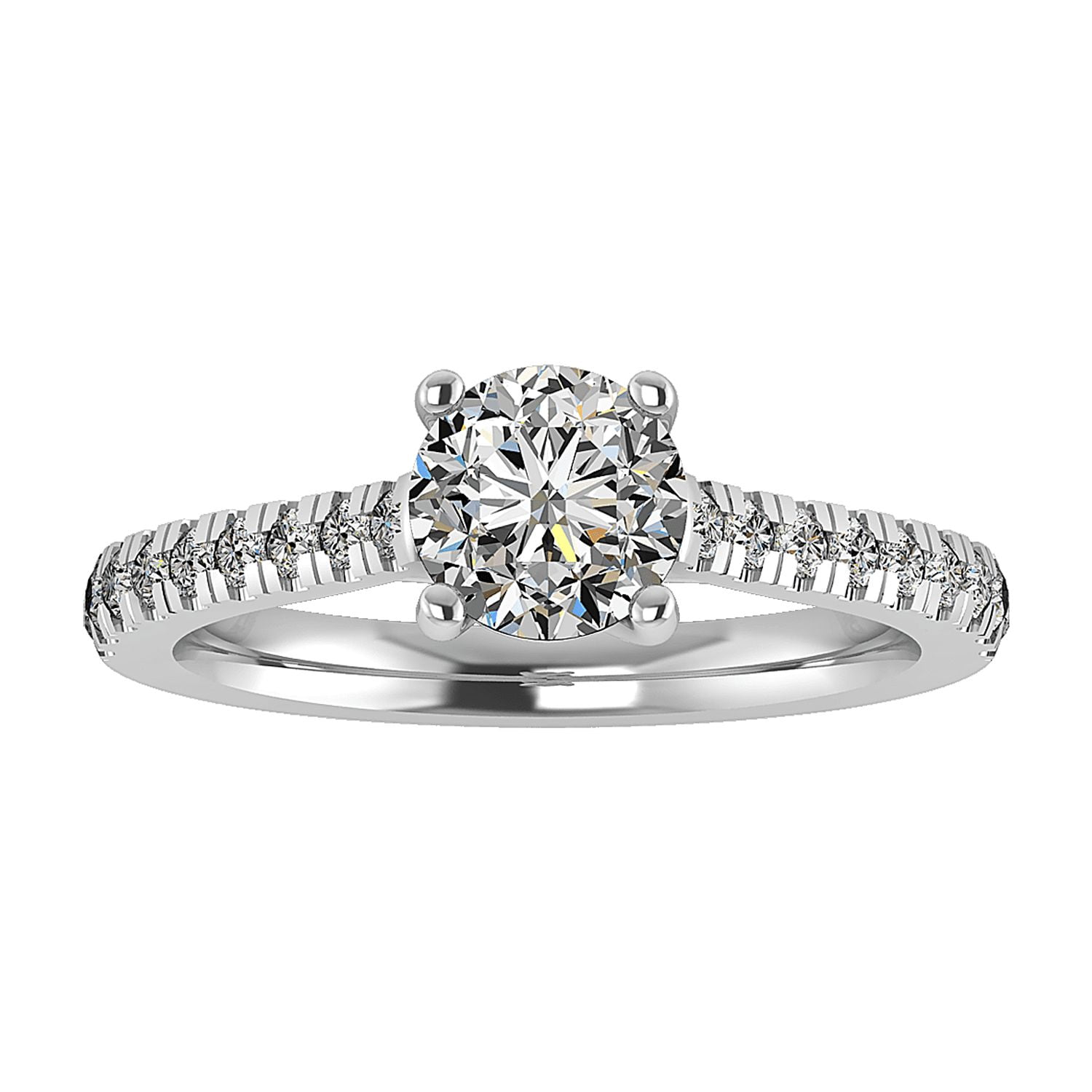Alor Jewel 1 Ct Round Cut Diamond Engagement Ring - 14K White Gold Over ...