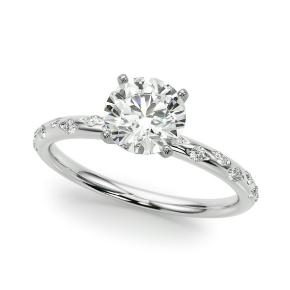 Alor Jewel 1 Ct Round Cut Lab Created Diamond Ring - 14K White Gold ...