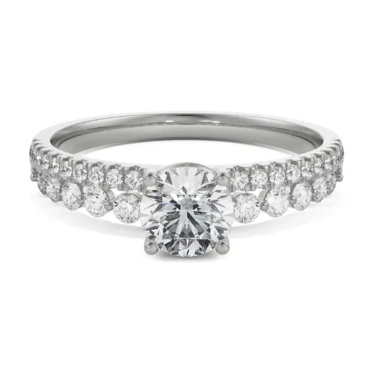 Alor Jewel 1 Ct Round Cut Lab Created Diamond Ring - 14K White Gold ...