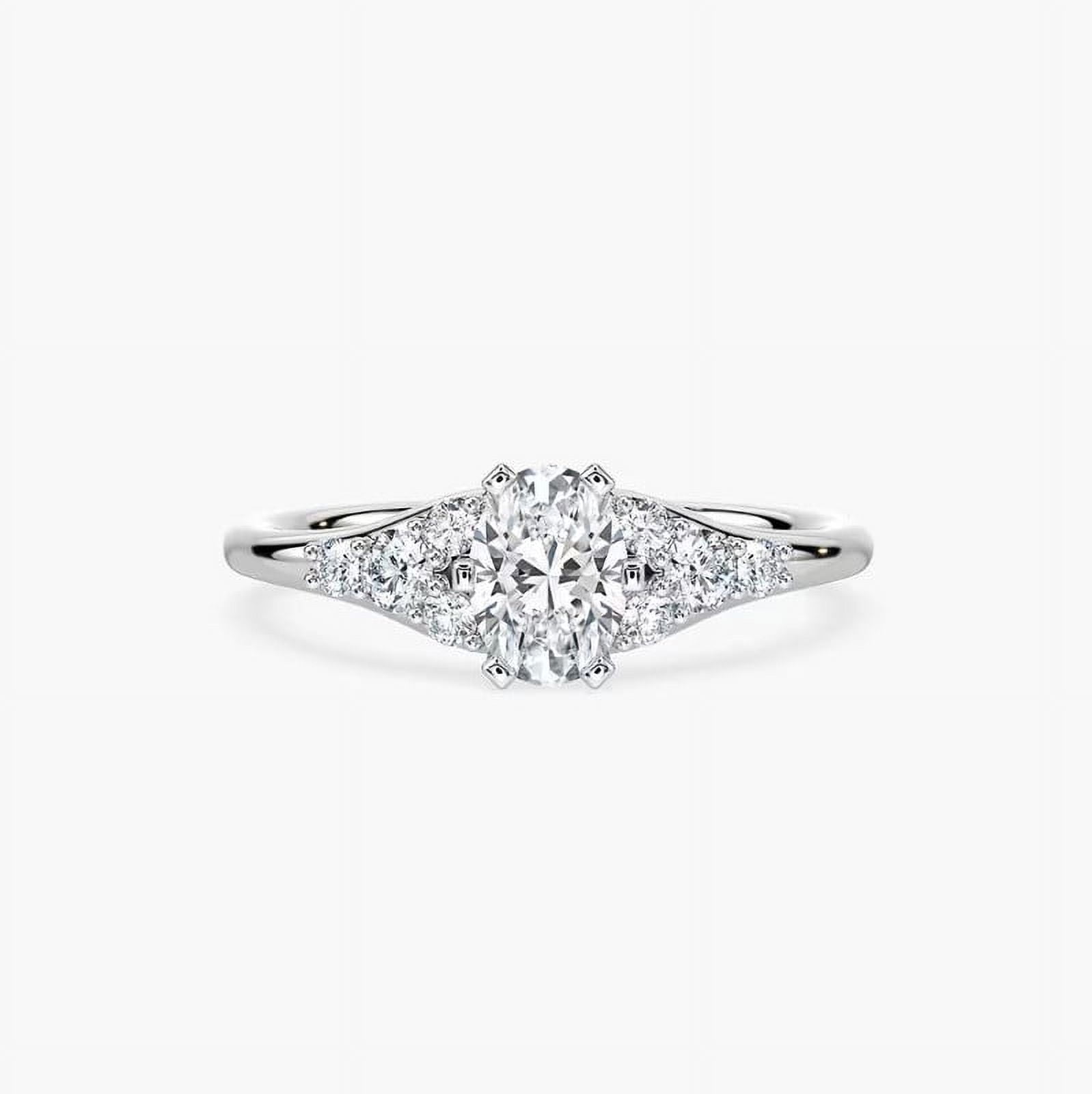 Alor Jewel 14K White Gold Over Anniversary Ring - 1.2 Ct Oval Cut Lab ...