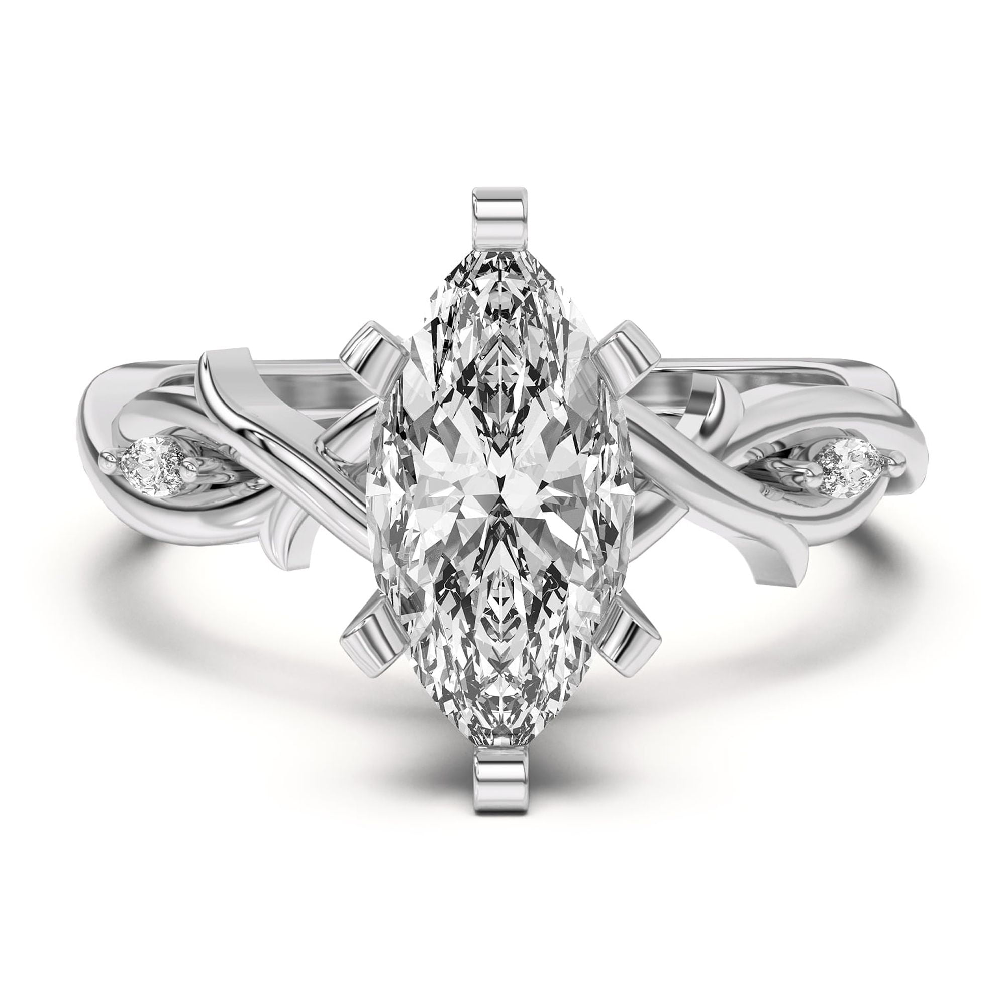 Alor Jewel 14K White Gold Over 1.6 Ct Marquise Cut Engagement Ring ...