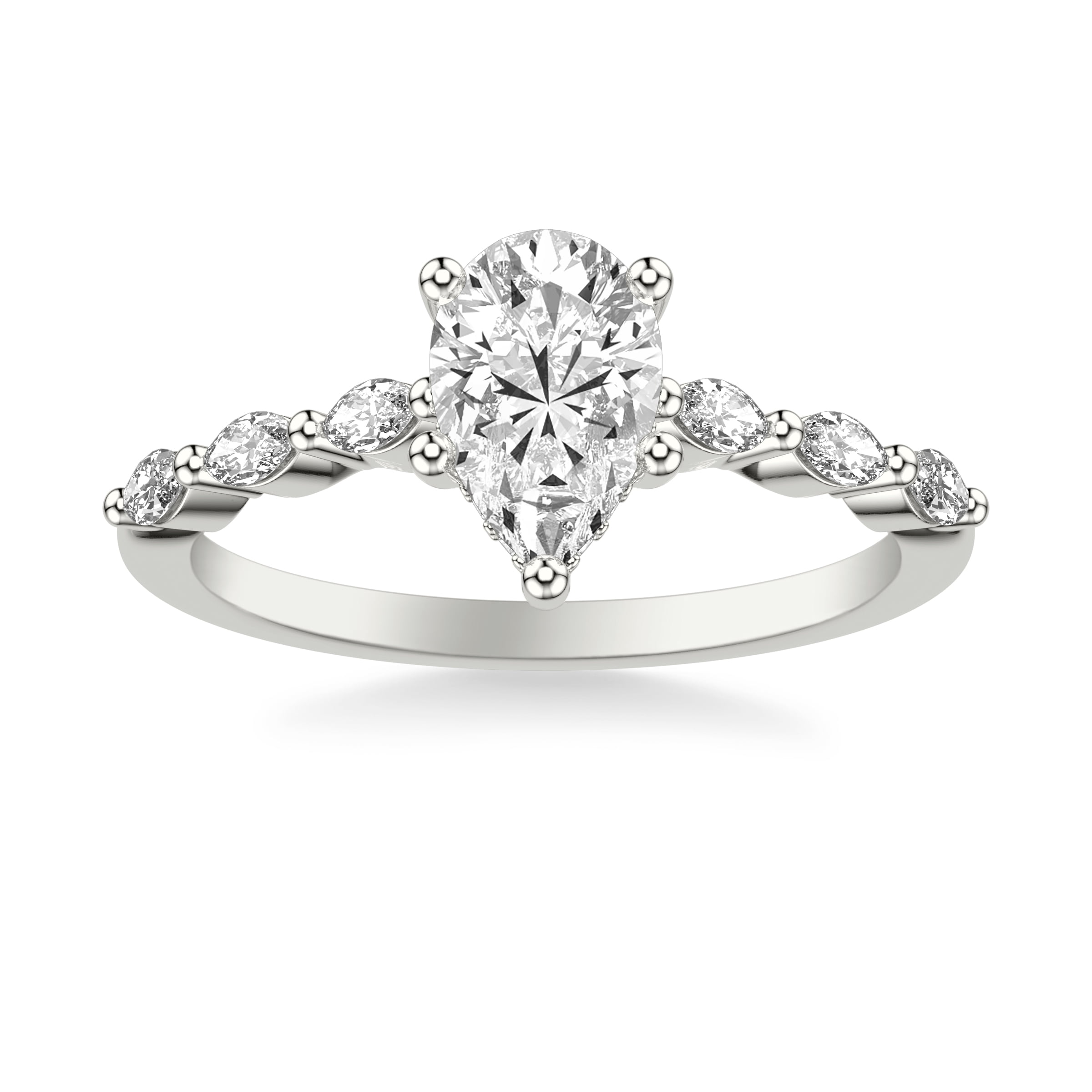 Alor Jewel 14K White Gold Over 1.7 Ct Pear Cut Solitaire Engagement ...