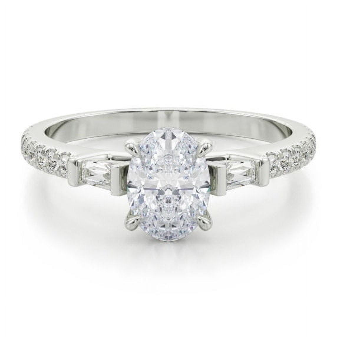 Alor Jewel 14K White Gold Over 1.8 Ct Oval Cut Lab Created Diamond Ring ...