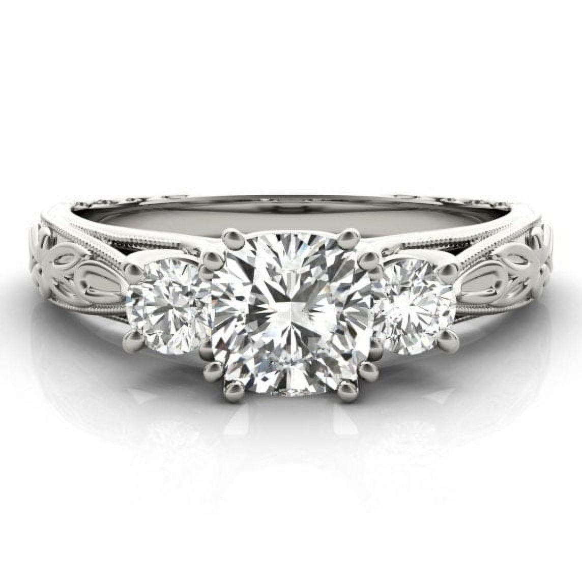 Alor Jewel 14K White Gold Over 1.9 Ct Cushion Cut Lab Created Diamond ...