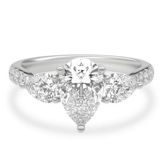 Alor Jewel 14K White Gold Over 2.2 Ct Pear Cut Engagement Solitaire ...