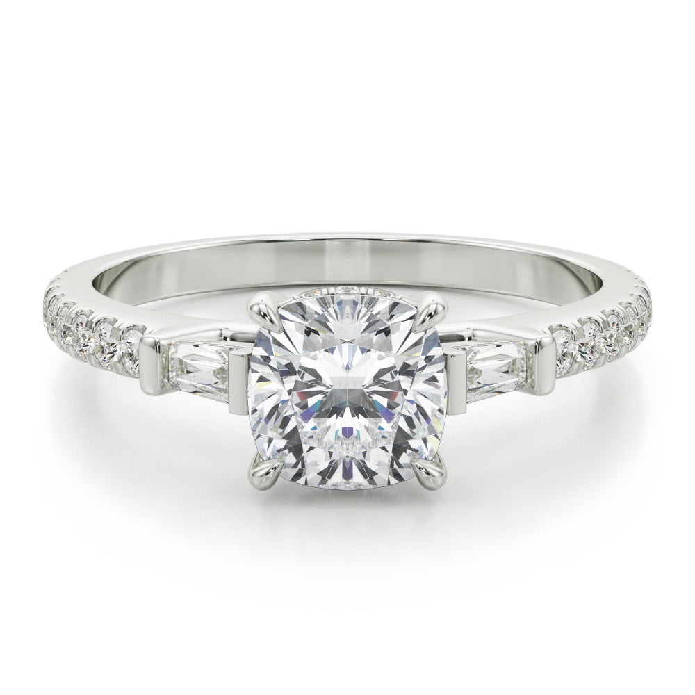 Alor Jewel 14K White Gold Over 2 Ct Cushion Cut Lab Created Diamond ...