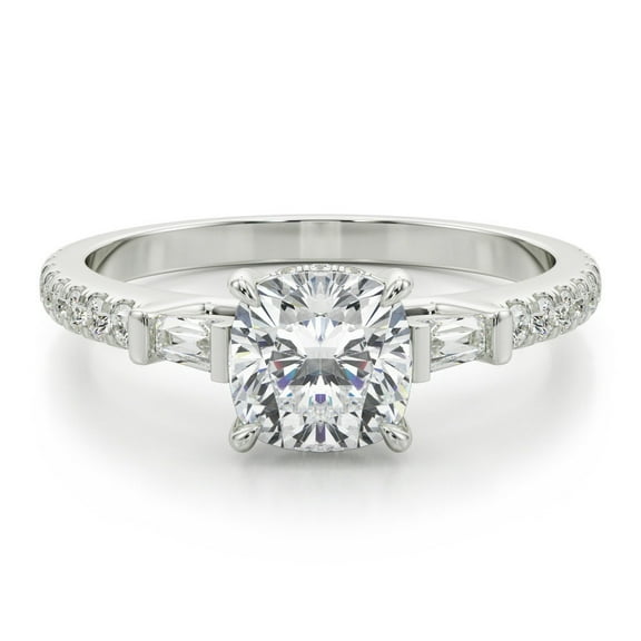 Alor Jewel 14K White Gold Over 2.2 Ct Three Stone Rings - Lab Created ...
