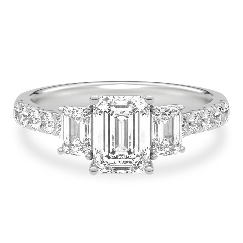 Alor Jewel 14K White Gold Over 2 Ct Emerald Cut Engagement Solitaire ...