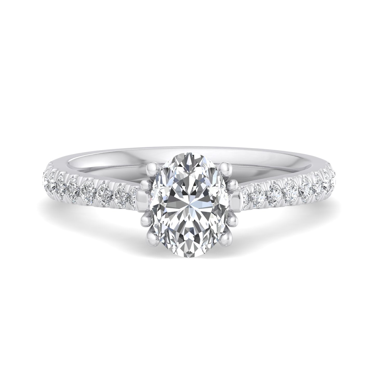 Alor Jewel 14K White Gold Over 2 Ct Oval Cut Lab Created Diamond Ring ...