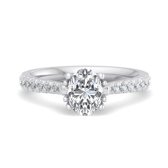 Alor Jewel 14K White Gold Over 2 Ct Oval Cut Lab Created Diamond Ring ...