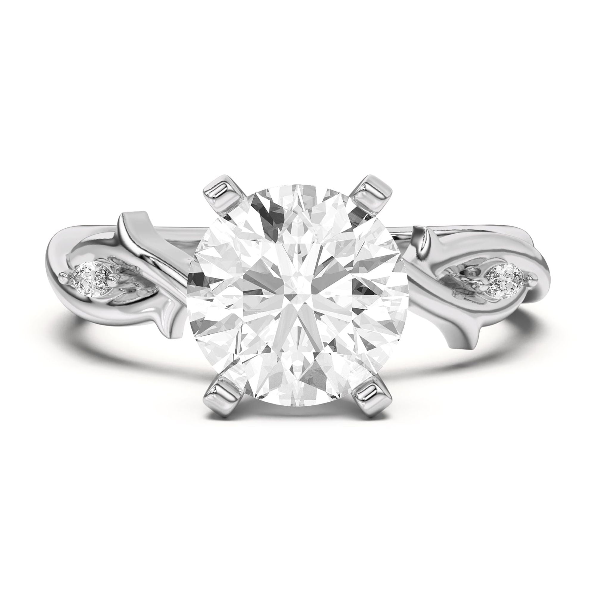 Alor Jewel 14K White Gold Over 3 Stone Engagement Ring - 2 Ct Round Cut ...